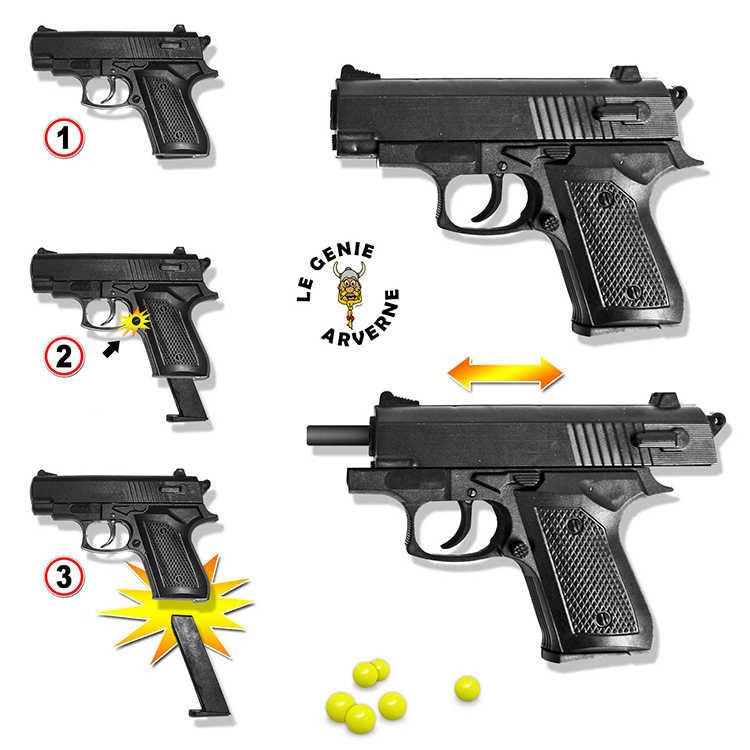 Pistolet à Billes Compact 13 cm